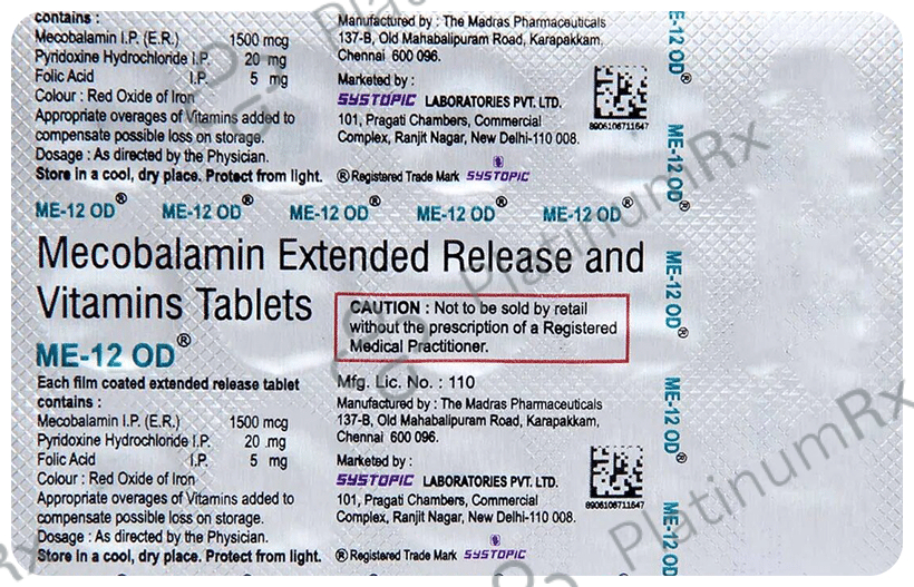 ME 12 OD Tablet ER 15s – Uses, Price, Side Effects | PlatinumRx