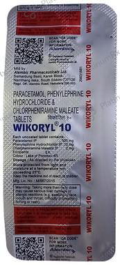 Wikoryl 10 Tablet 10s – Save 39% on Substitute Medicine