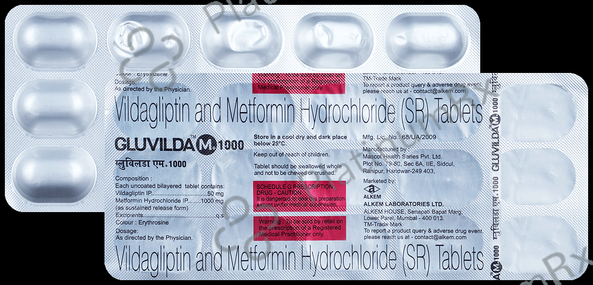 Gluvilda M 1000/50mg Tablet 15s | Uses, Price & Substitutes
