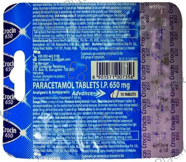 Buy Crocin 650 Advance Tablet Online: Uses, Side Effects, Price and ...