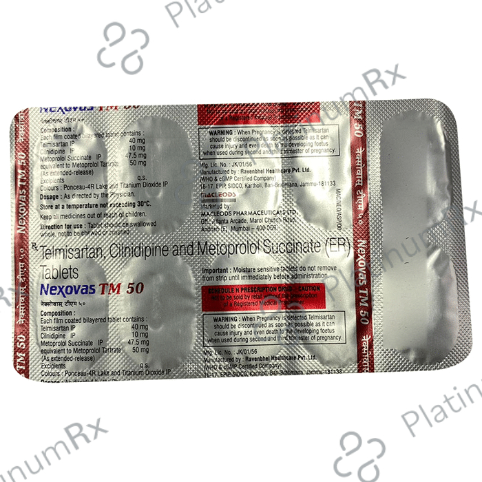 Nexovas TM 10/50/40mg Tablet ER 10s – Save 60% on Substitute Medicine