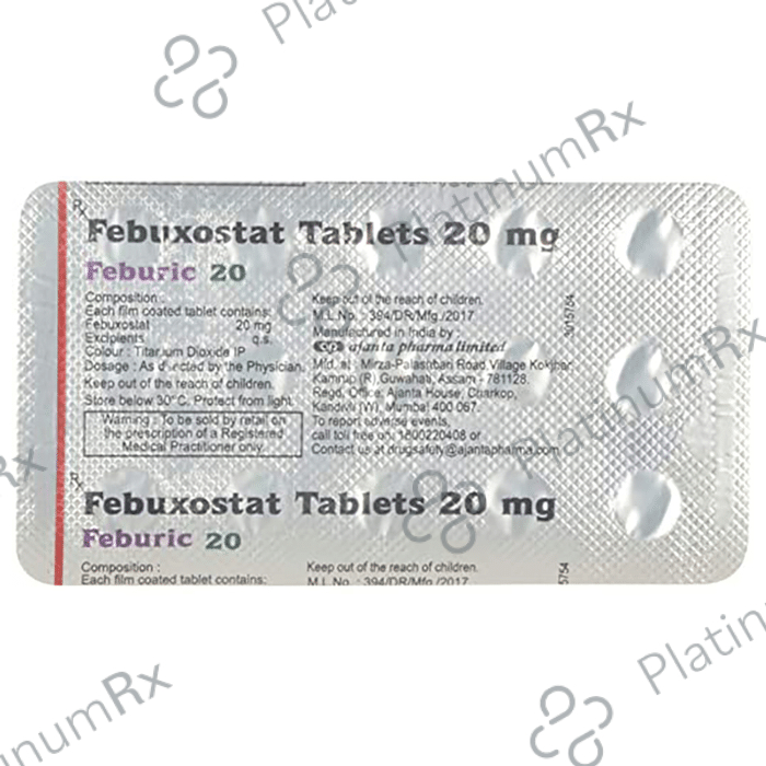 Feburic 20mg Tablet 15s – Uses, Price, Side Effects | PlatinumRx