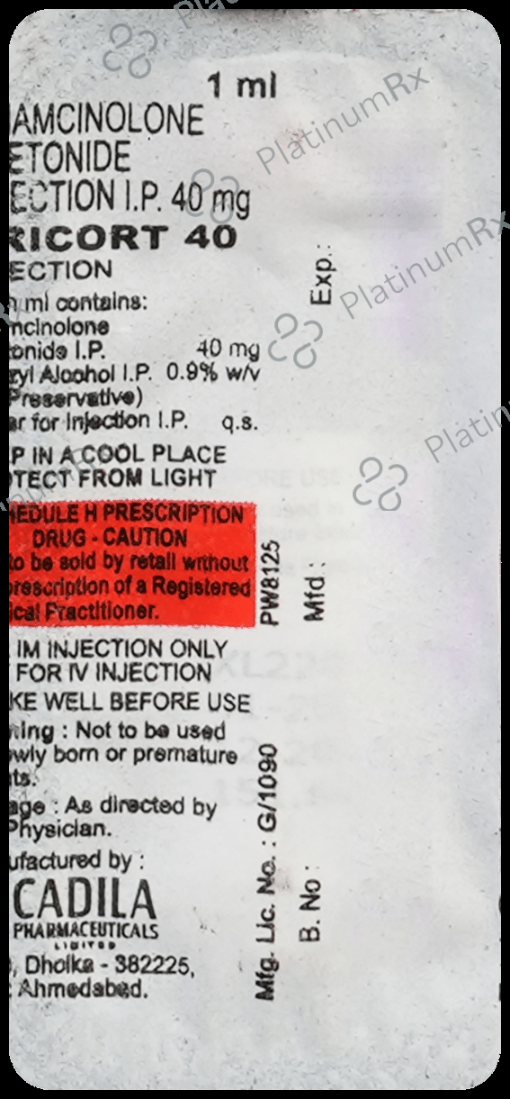 Tricort 40mg Injection 1ml – Save 61% on Substitute Medicine