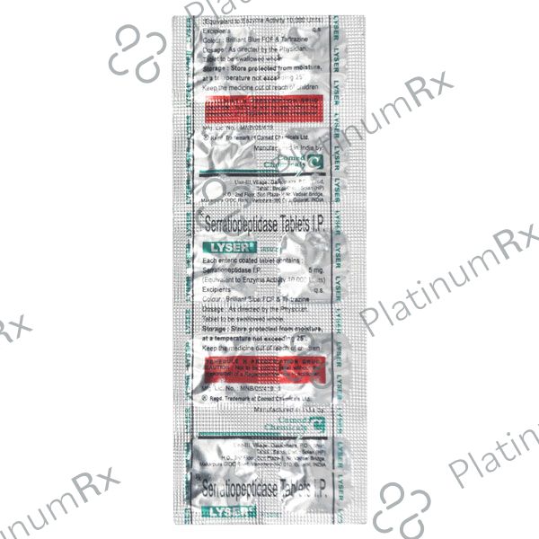 Lyser 5mg Tablet 10s – Uses, Price, Side Effects | PlatinumRx