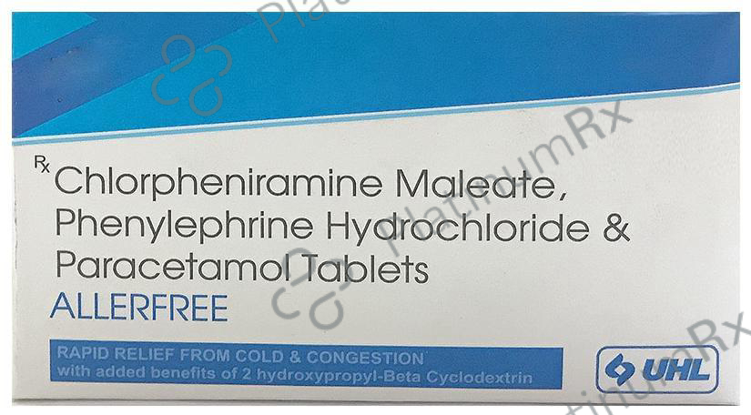 Allerfree 2/325/10mg Tablet 10s – Save 42% on Substitute Medicine