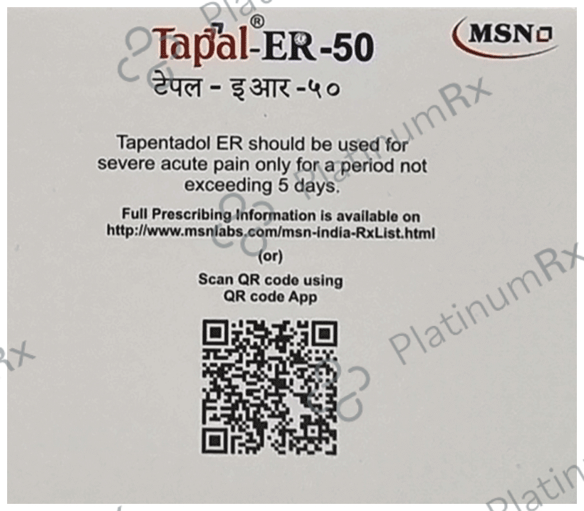 Tapal-ER 50 Tablet – Uses, Price, Side Effects | PlatinumRx