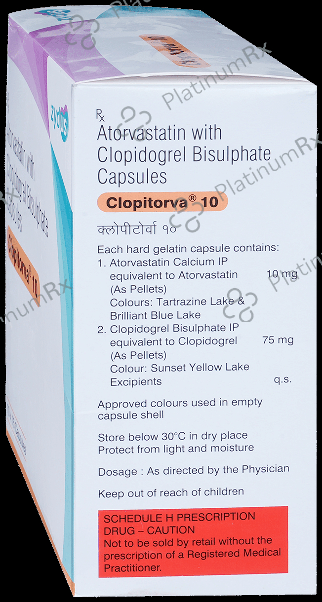 Clopitorva 10/75mg Capsule 15s - Save 78% on Substitute Medicine