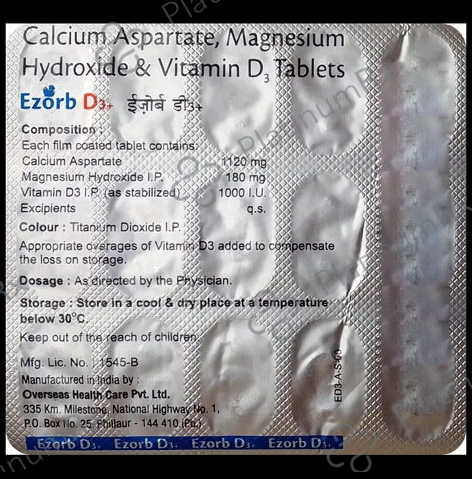 Ezorb D3 Plus Tablet 15s – Uses, Price, Side Effects | PlatinumRx