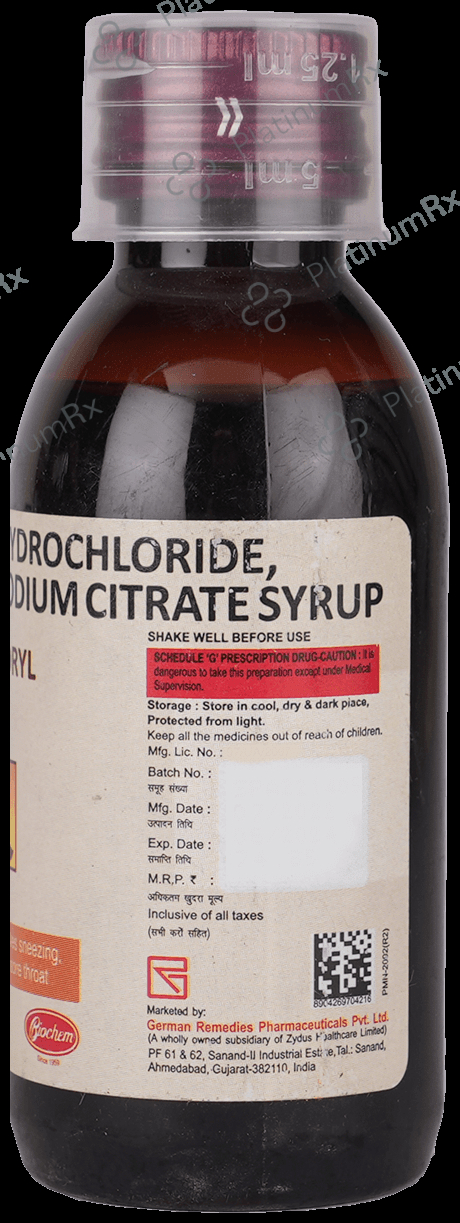 Biochemdryl Syrup 60ml – Uses, Price, Side Effects | PlatinumRx