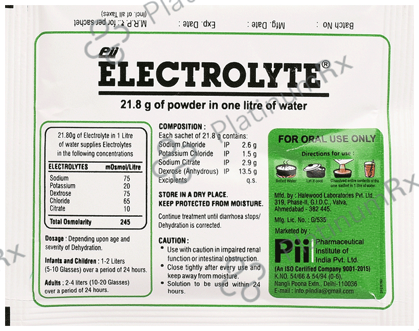 PII Electrolyte – Uses, Price, Side Effects | PlatinumRx
