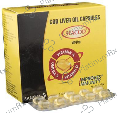 Seacod Cod Liver Oil Capsule 300mg with Omega 3, Vitamin A and D, for ...