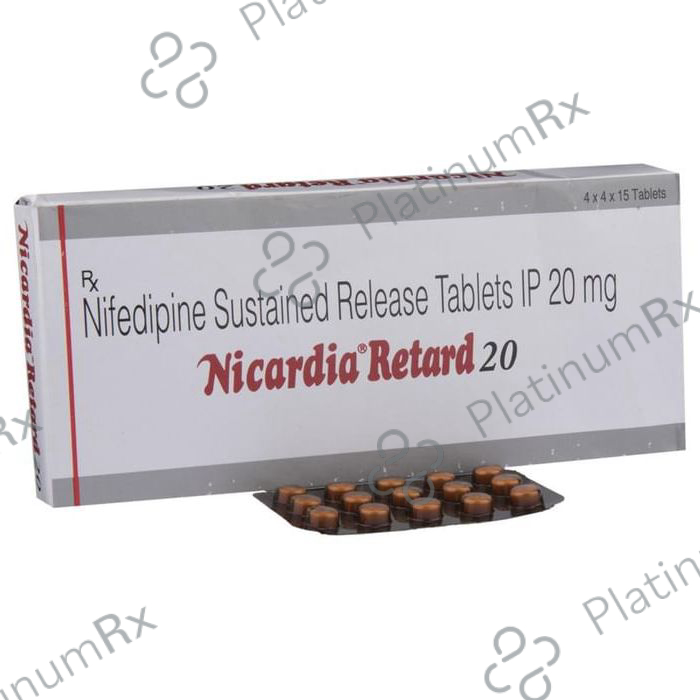 Nicardia Retard 20mg Tablet SR 15s | Uses, Price & Substitutes
