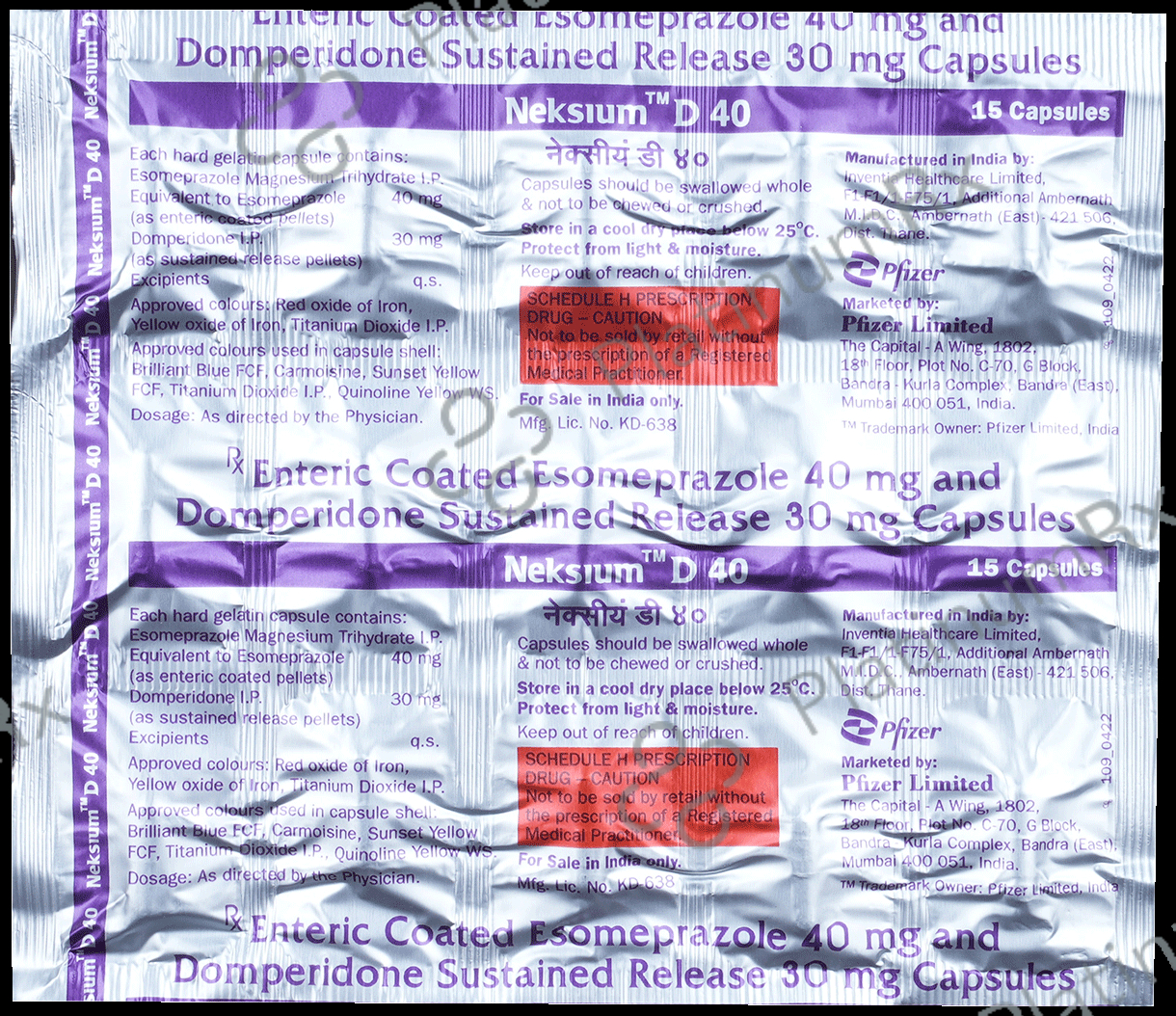 Neksium D 40/30mg Capsule SR 15s | Uses, Price & Substitutes