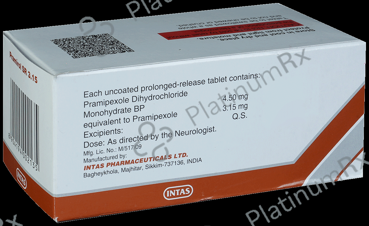 Pramirol SR 3.15 Tablet – Uses, Price, Side Effects | PlatinumRx