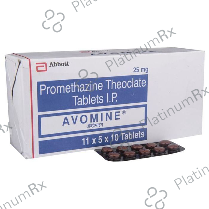 Avomine 25mg Tablet 10s – Uses, Price, Side Effects | PlatinumRx